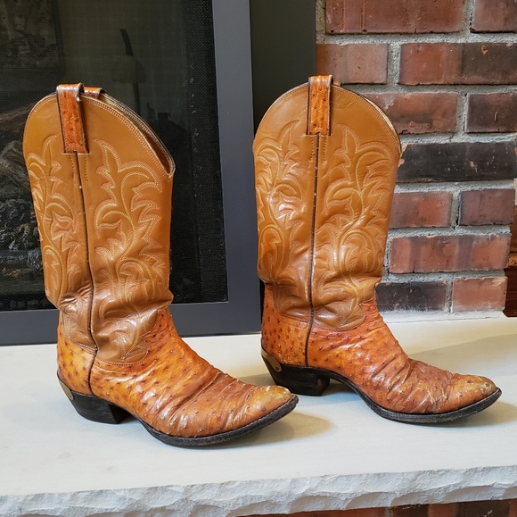 Justin Boots | Shoes | Justin Vintage Ostrich Skin Full Quill Leather ...